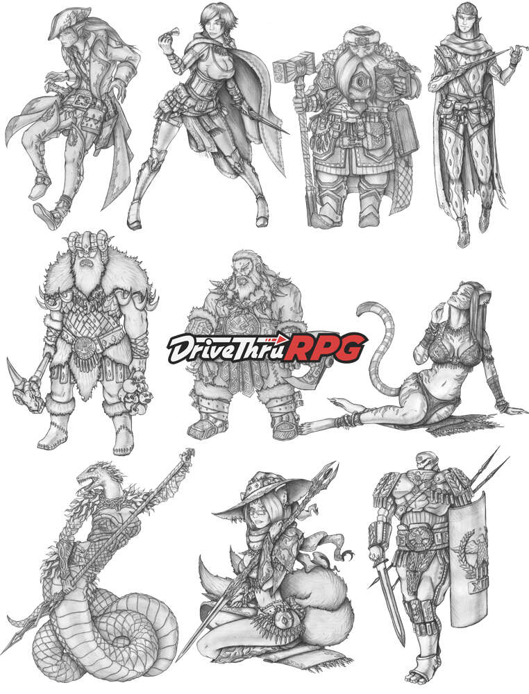RPG characters: Pack12 - Soulafein Art | DriveThruRPG