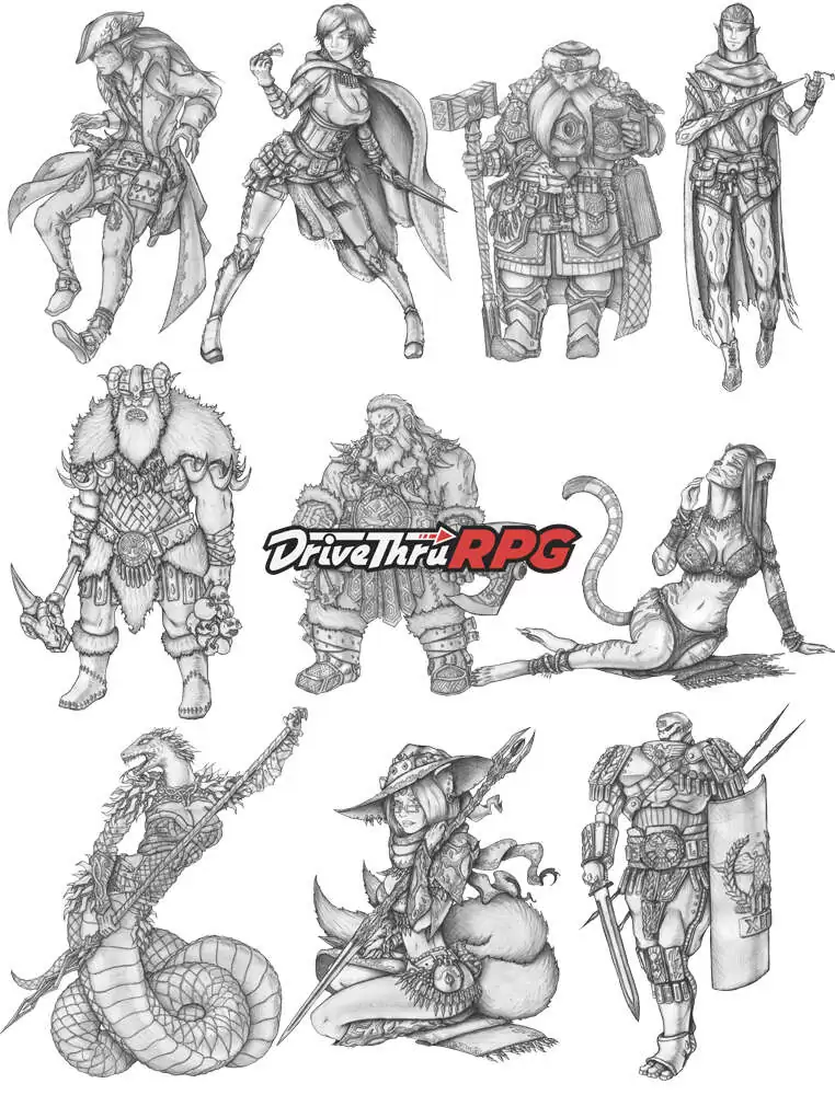 RPG characters: Pack12 - Soulafein Art | DriveThruRPG