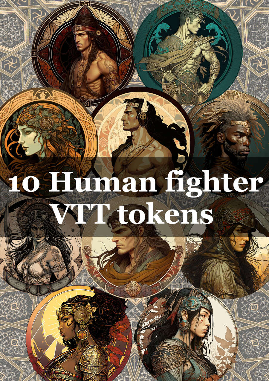 10 Free human fighter VTT tokens - Midnight Owl Games | Tokens ...