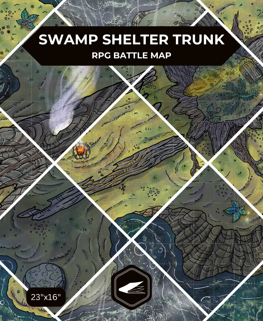 Swamp Shelter Trunk RPG Battlemap - Fernando Salvaterra | DriveThruRPG