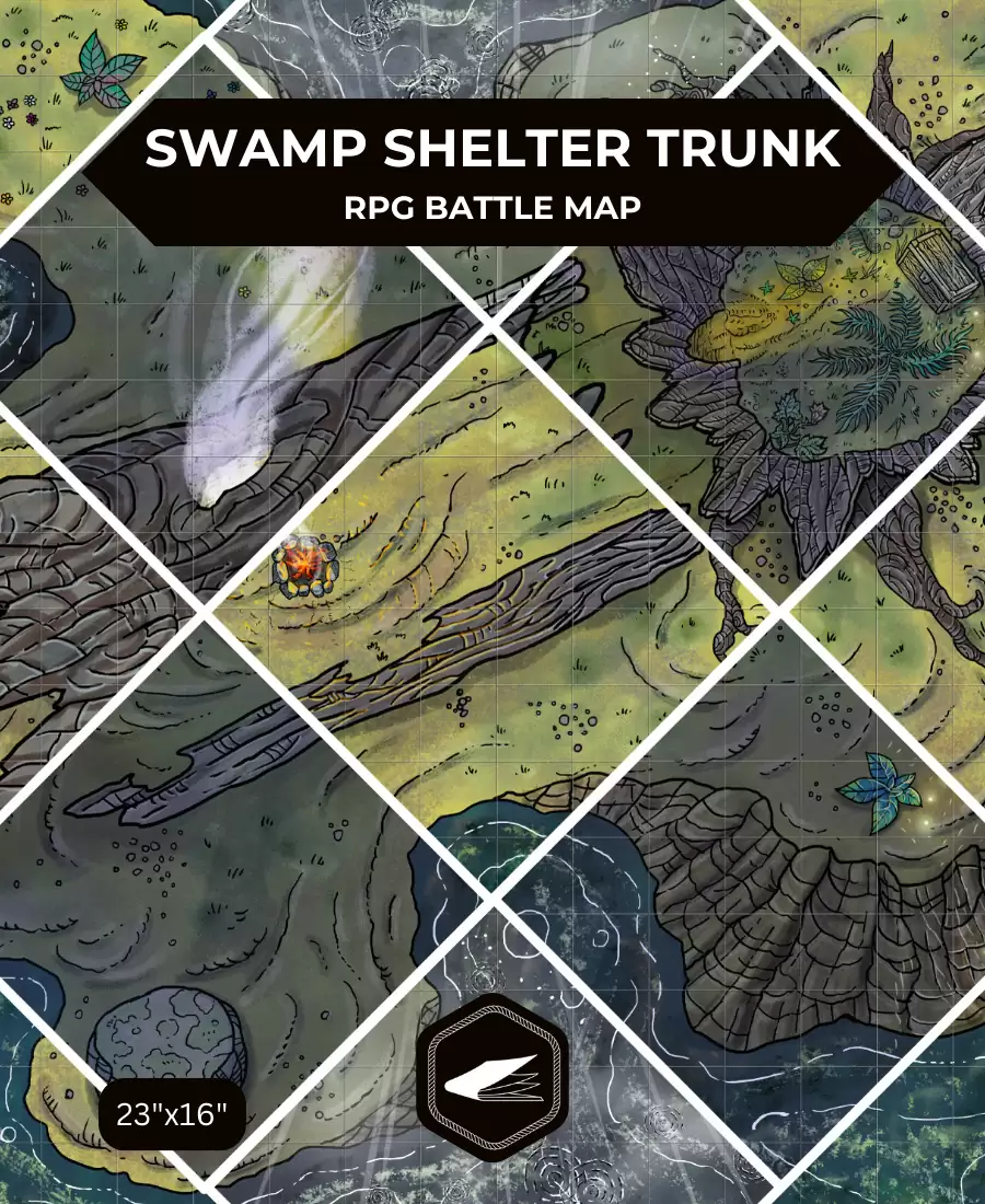 Swamp Shelter Trunk RPG Battlemap - Fernando Salvaterra | DriveThruRPG