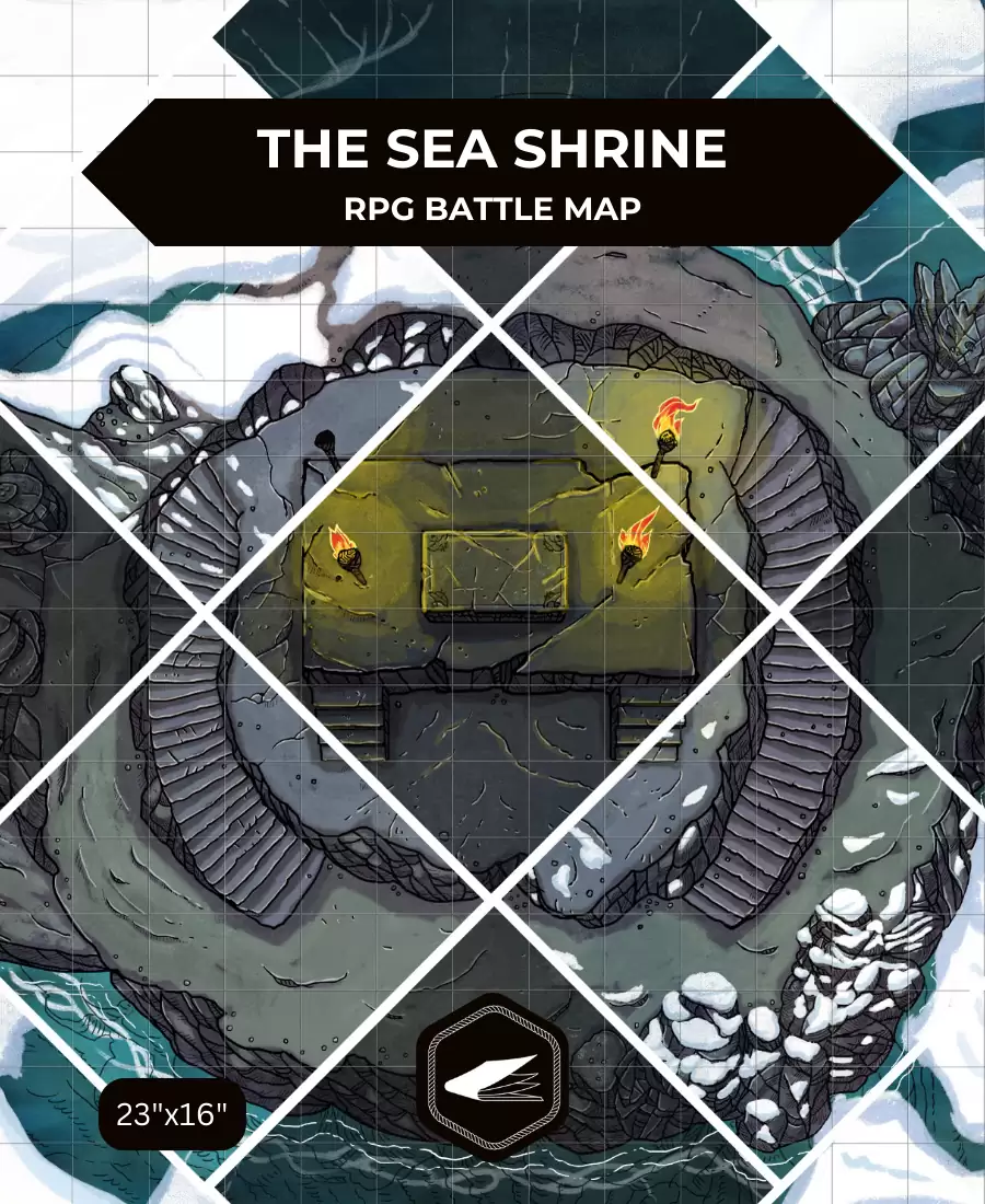 The Sea Shrine RPG Battlemap - Fernando Salvaterra | DriveThruRPG