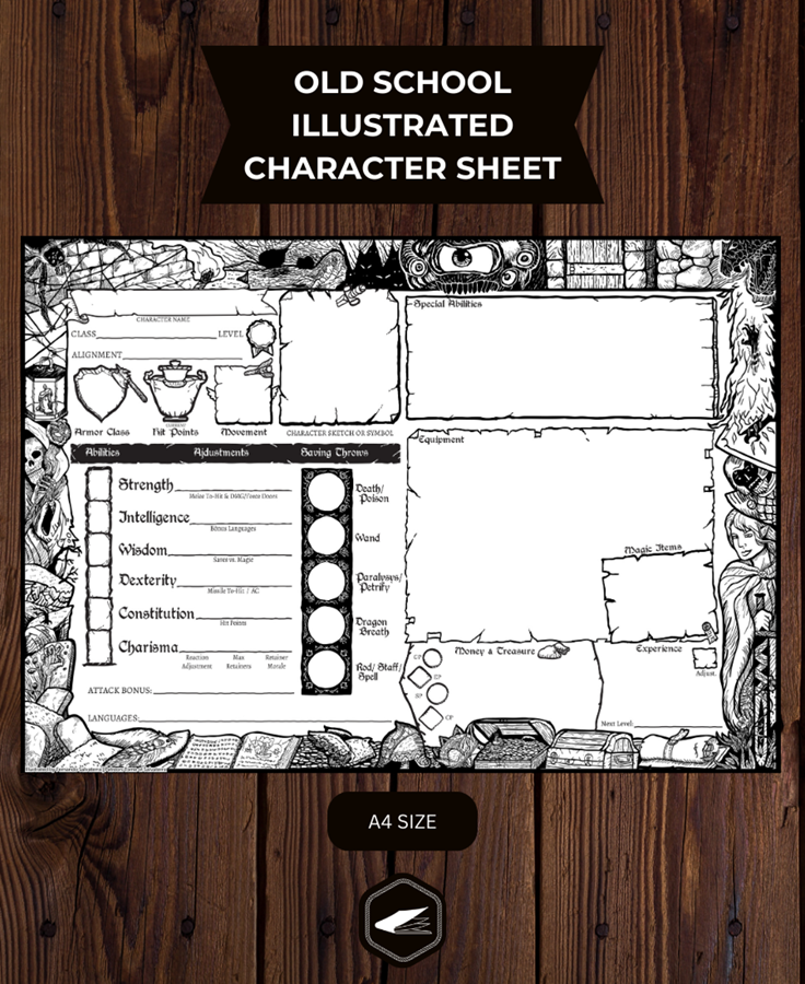 Old School Illustrated Character Sheet II - Fernando Salvaterra ...