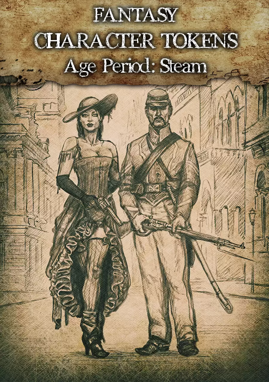 Fantasy Character Tokens (Steam Period) - Spiral Lane Productions ...