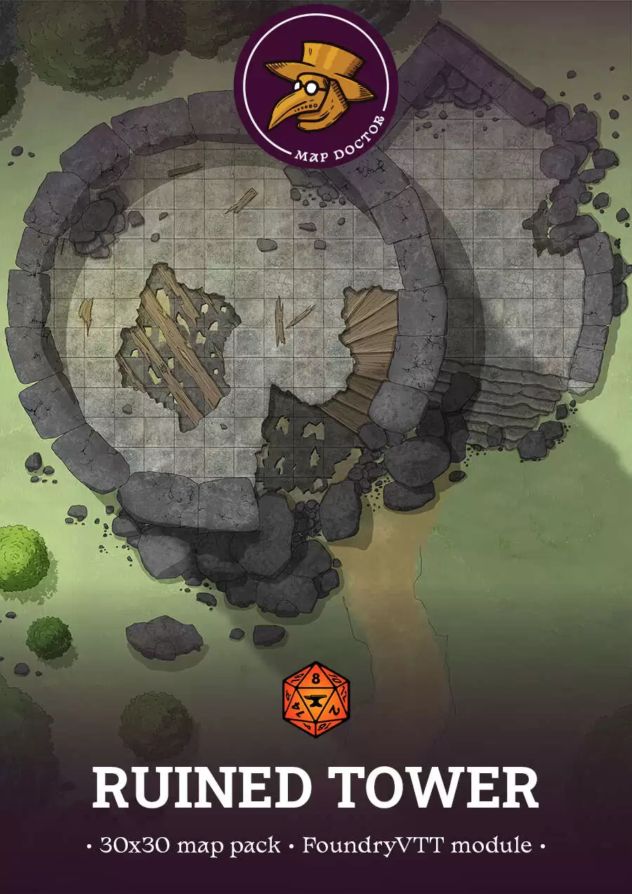 Ruined Tower by Map Doctor - Map Doctor | DriveThruRPG
