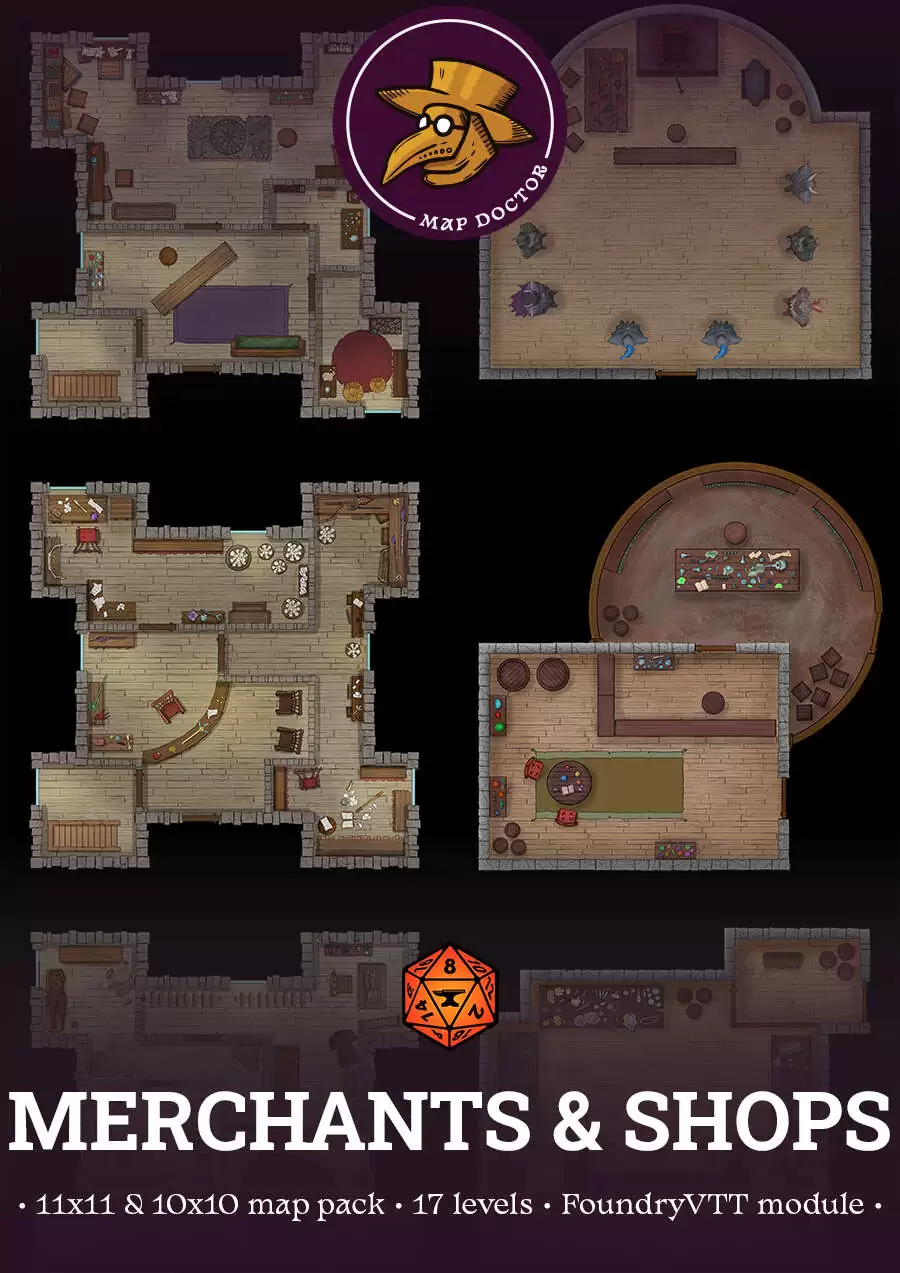 Merchants & Shops by Map Doctor - Map Doctor | DriveThruRPG