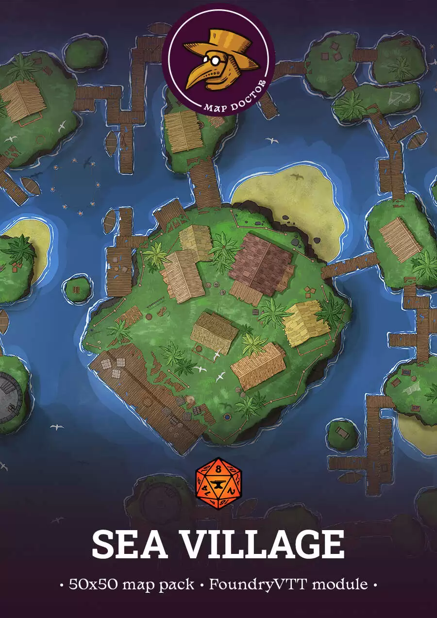 Sea Village by Map Doctor - Map Doctor | DriveThruRPG