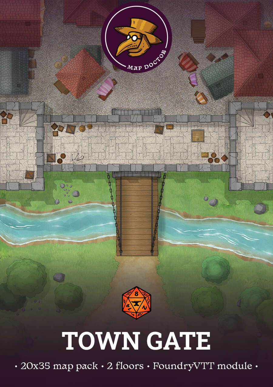 Town Gate by Map Doctor - Map Doctor | DriveThruRPG