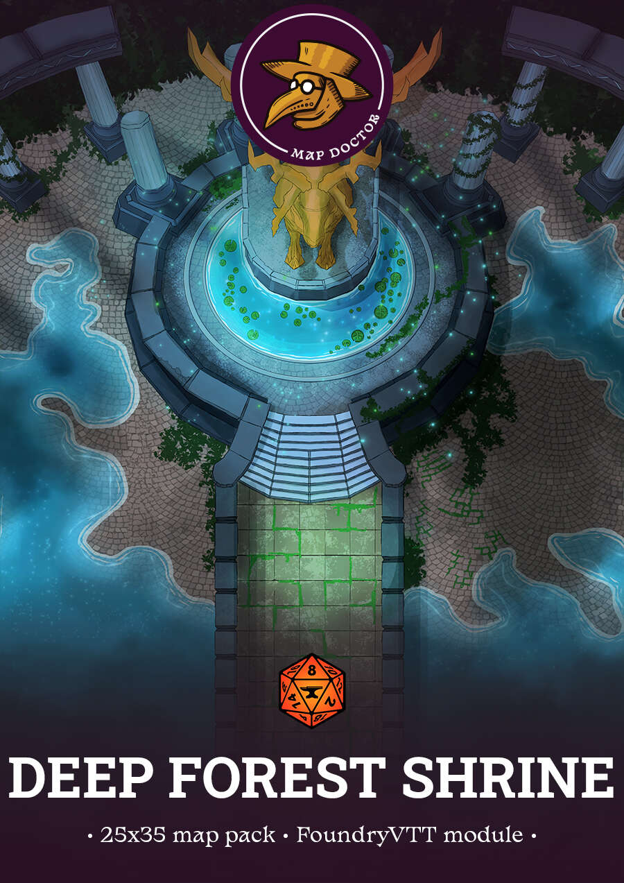 Deep Forest Shrine by Map Doctor - Map Doctor | DriveThruRPG