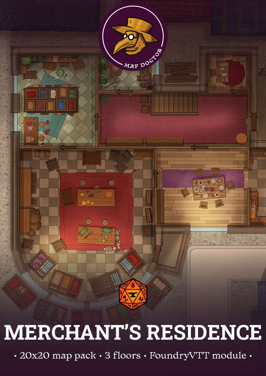 Merchant's Residence by Map Doctor - Map Doctor | DriveThruRPG