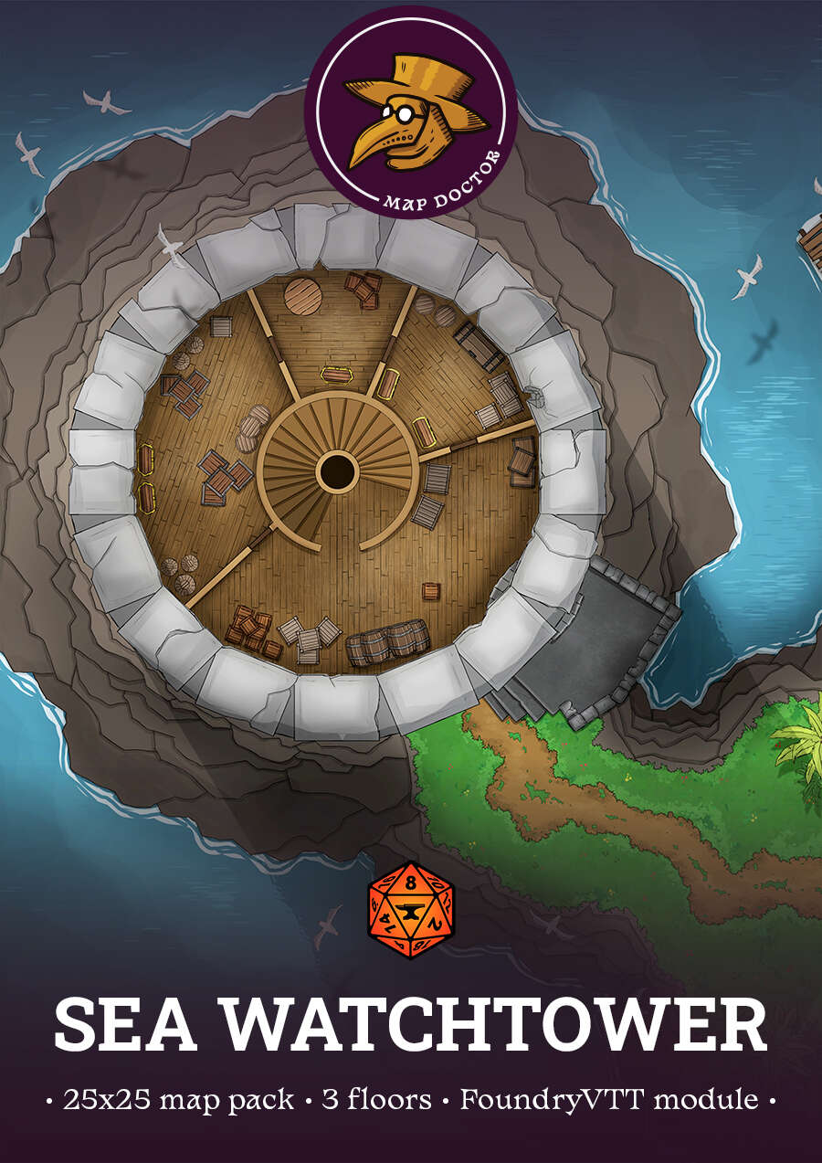 Sea Watchtower by Map Doctor - Map Doctor | DriveThruRPG