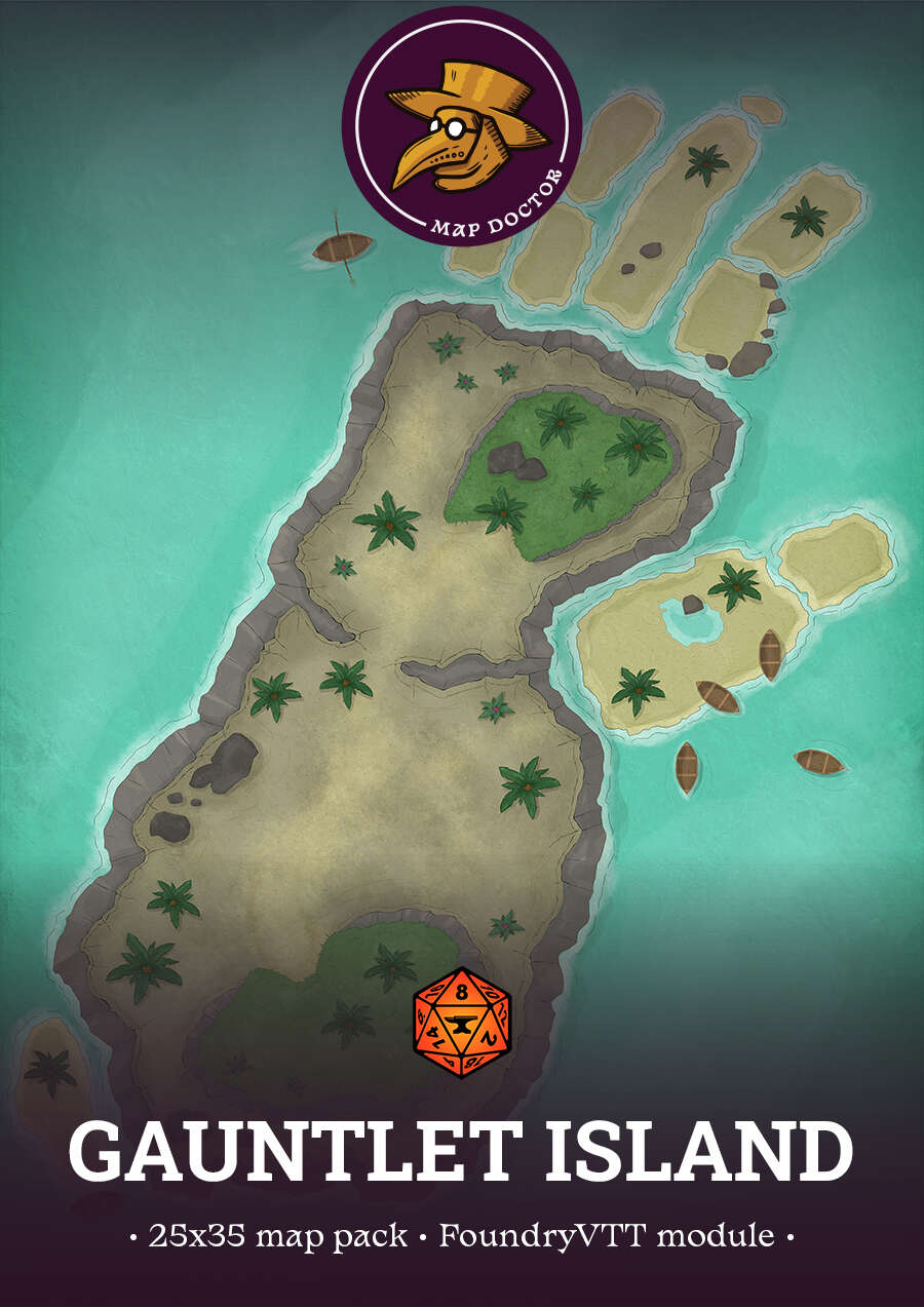 Gauntlet Island by Map Doctor - Map Doctor | DriveThruRPG
