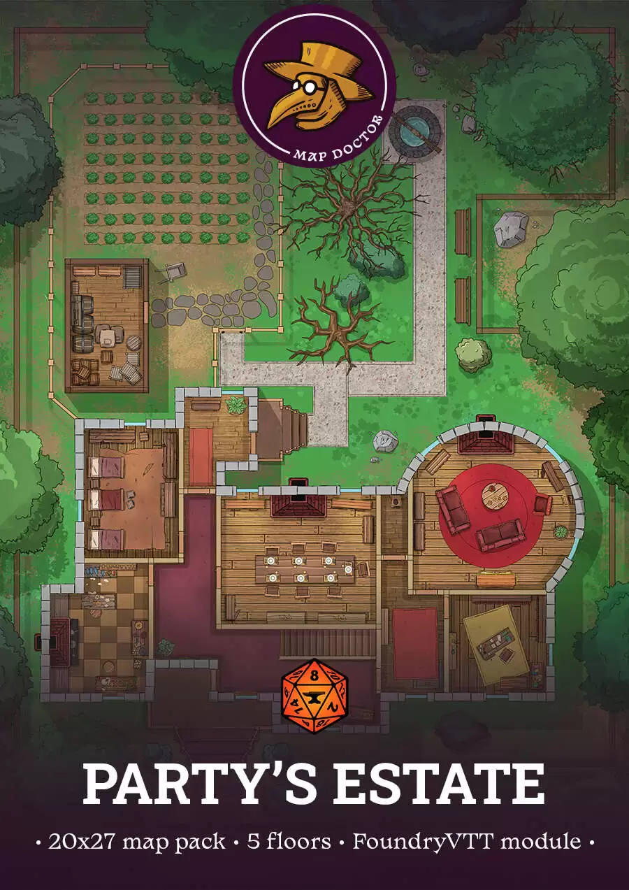 Party's Estate by Map Doctor - Map Doctor | DriveThruRPG
