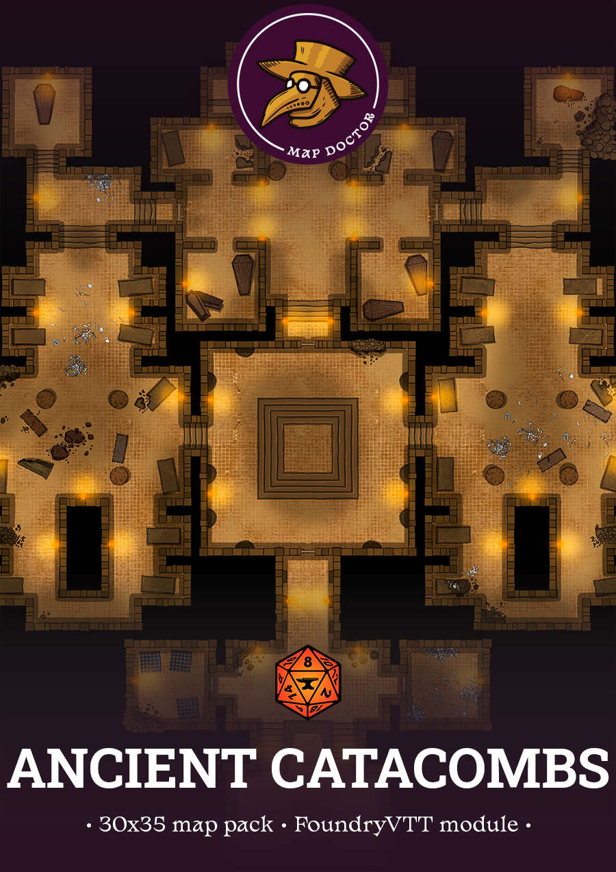 Ancient Catacombs by Map Doctor - Map Doctor | DriveThruRPG