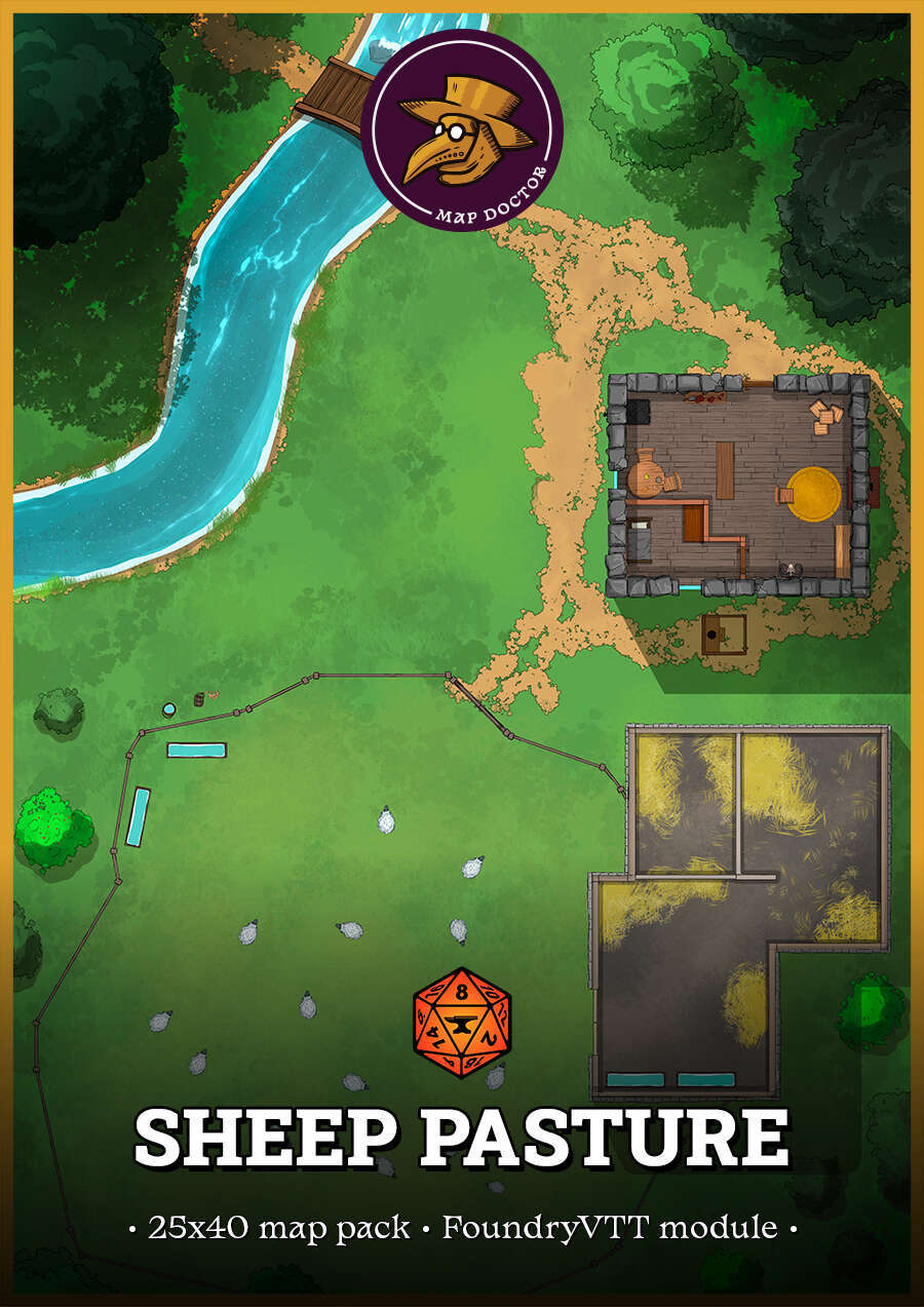 Sheep Pasture by Map Doctor - Map Doctor | DriveThruRPG