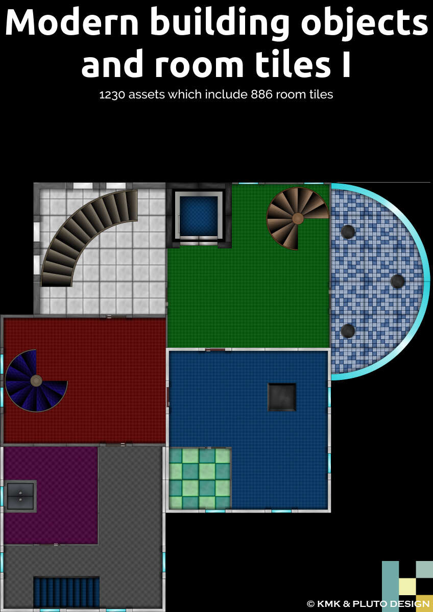 Modern building objects and room tiles - Pluto City Maps | Modern tiles ...