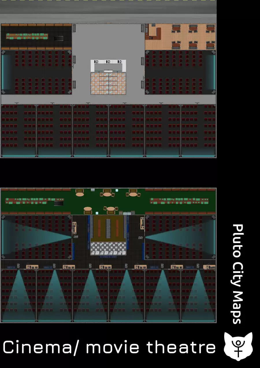 Modern cinemas (movie theatre) - Pluto City Maps | Modern maps ...