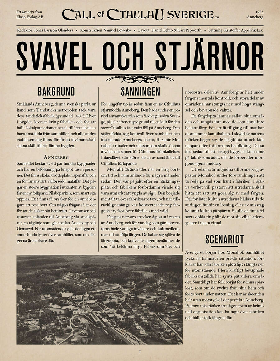 Call of Cthulhu Sverige: Svavel och stjärnor - Eloso Förlag AB ...