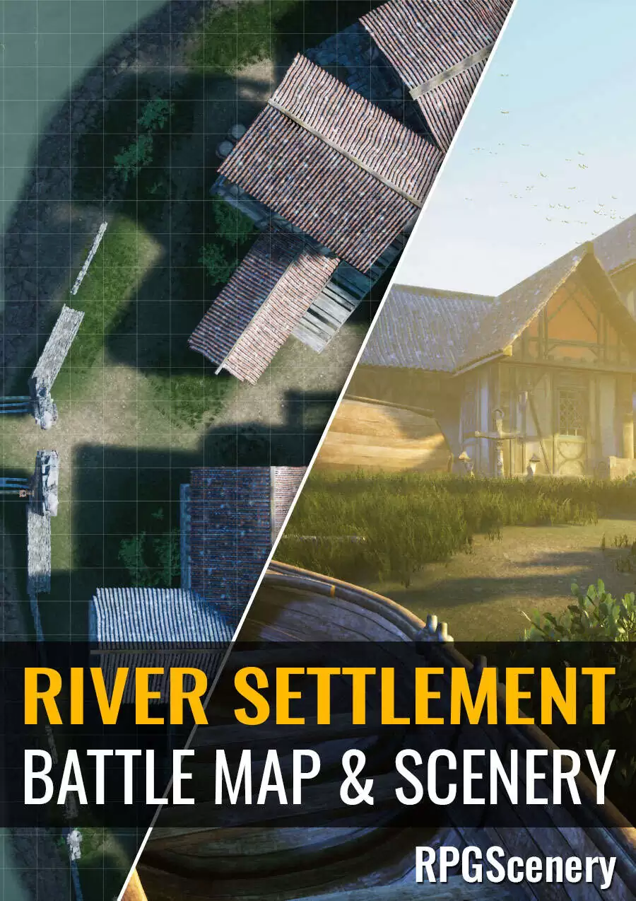River Settlement Battlemaps & Scenery - RPGScenery | DriveThruRPG