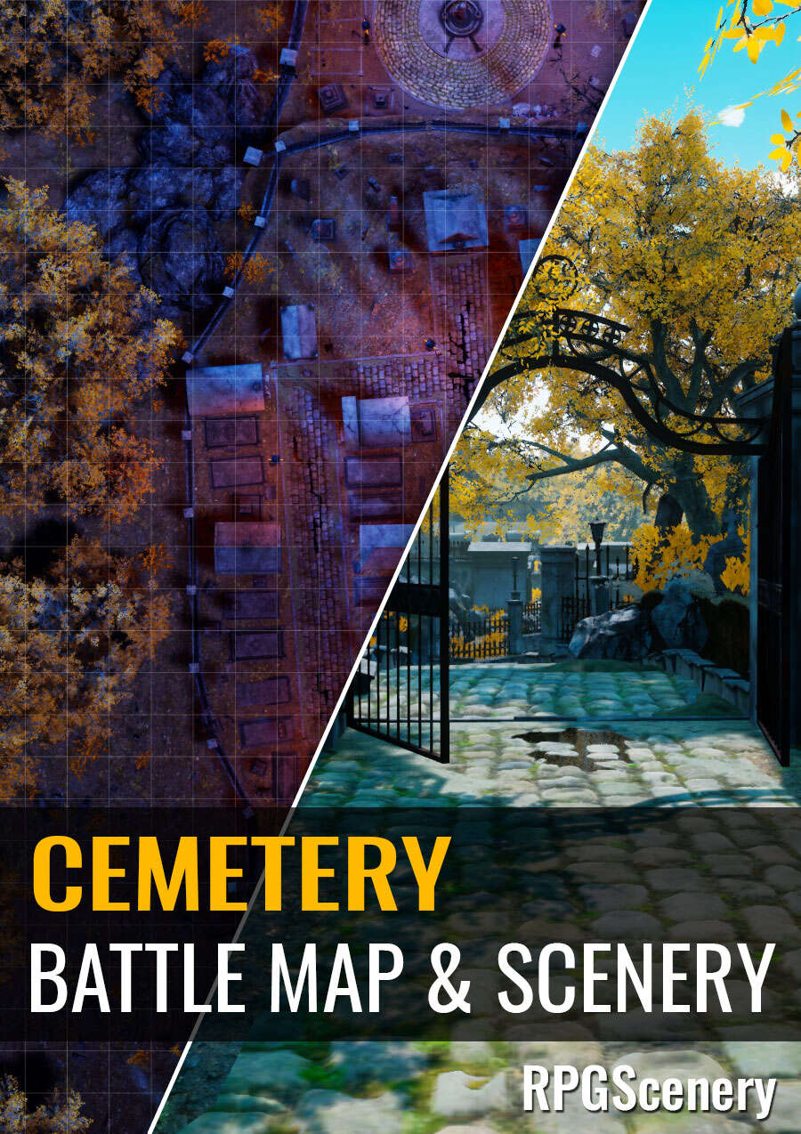 Cemetery Battlemaps & Scenery - RPGScenery | DriveThruRPG