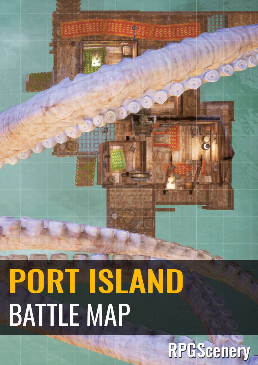 Port Island Battlemaps - RPGScenery | DriveThruRPG