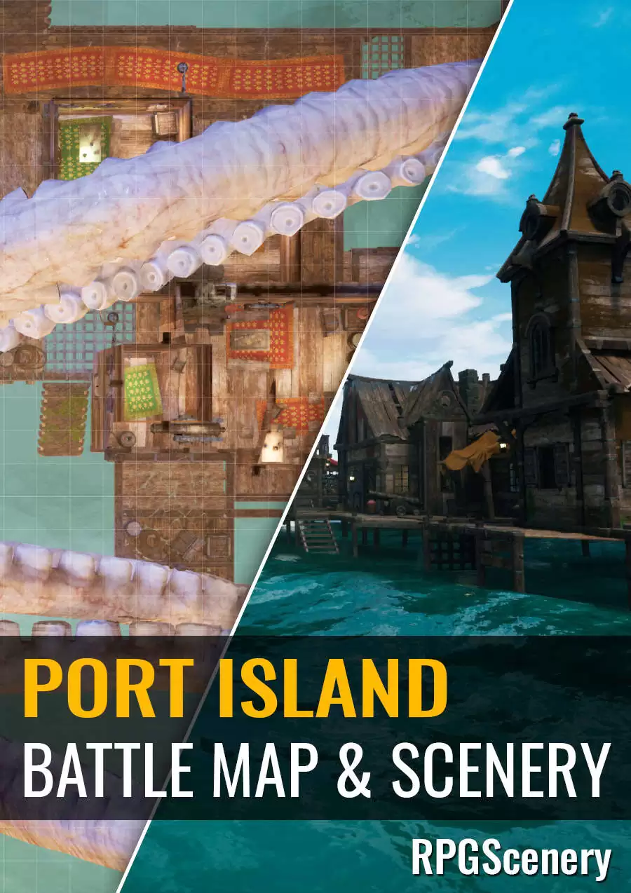 Port Island Battlemaps & Scenery - RPGScenery | DriveThruRPG