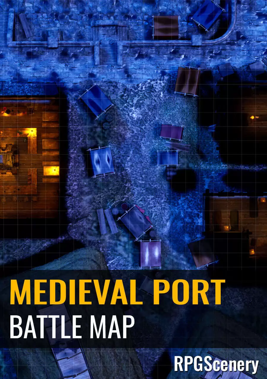Medieval Port Battlemaps - RPGScenery | DriveThruRPG