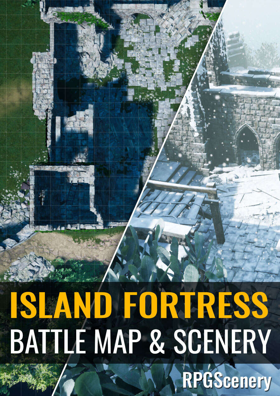 Island Fortress Battlemaps & Scenery - RPGScenery | DriveThruRPG