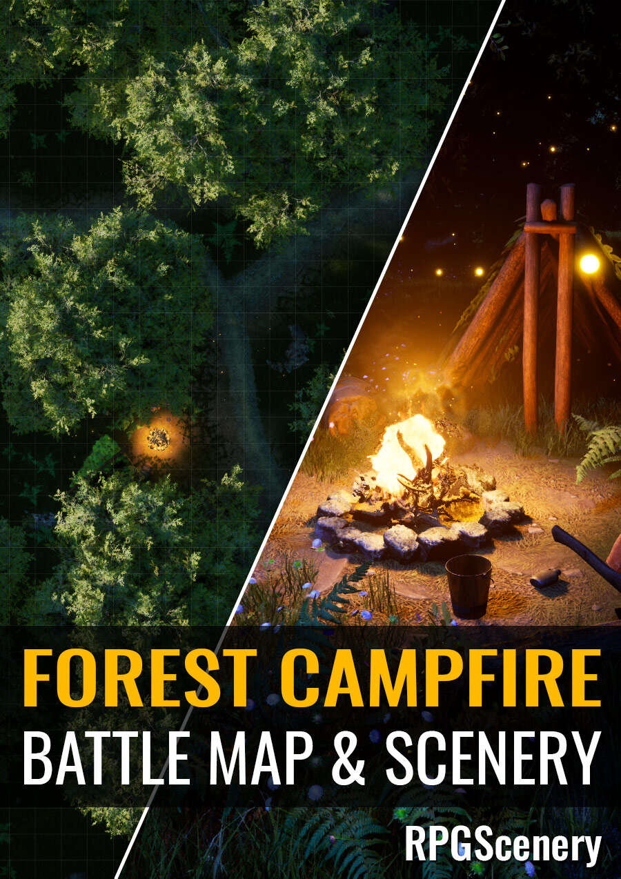 Forest Campfire Battlemaps & Scenery - RPGScenery | DriveThruRPG