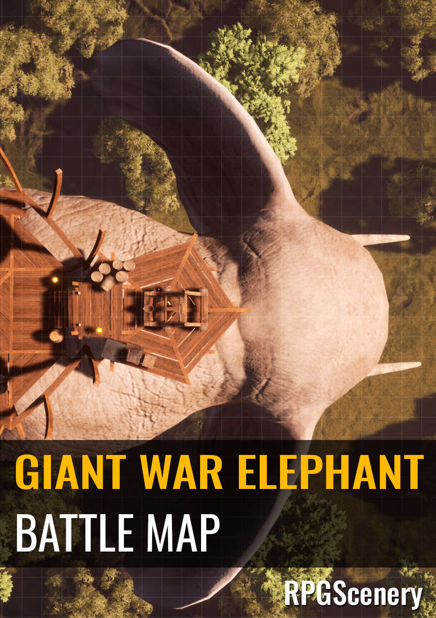 Giant War Elephant Battlemaps - RPGScenery | DriveThruRPG