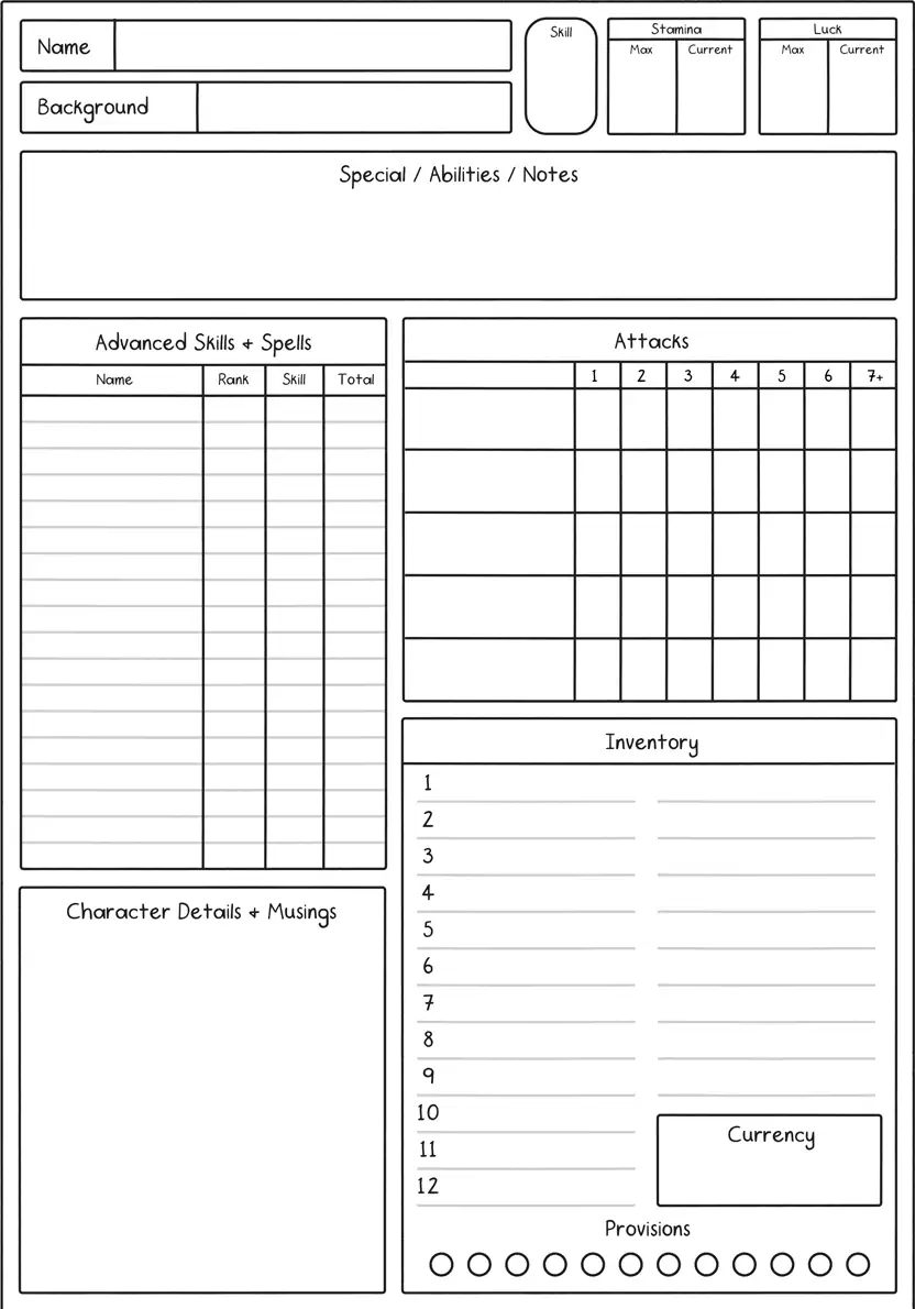 Troika! Form-Fillable Character Sheet - OmniMyth Press | DriveThruRPG