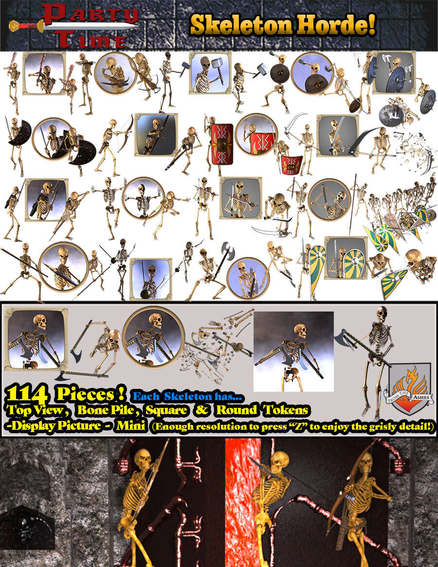 Skeleton Horde! - Token Set - From the Ashes | DriveThruRPG