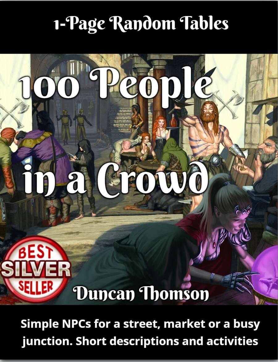 100 People in a Crowd - One Page Random Tables - Chaos Gen | 1-Page ...