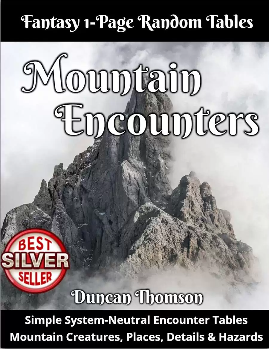Mountain Encounters - Fantasy One Page Random Tables - Chaos Gen | 1 ...