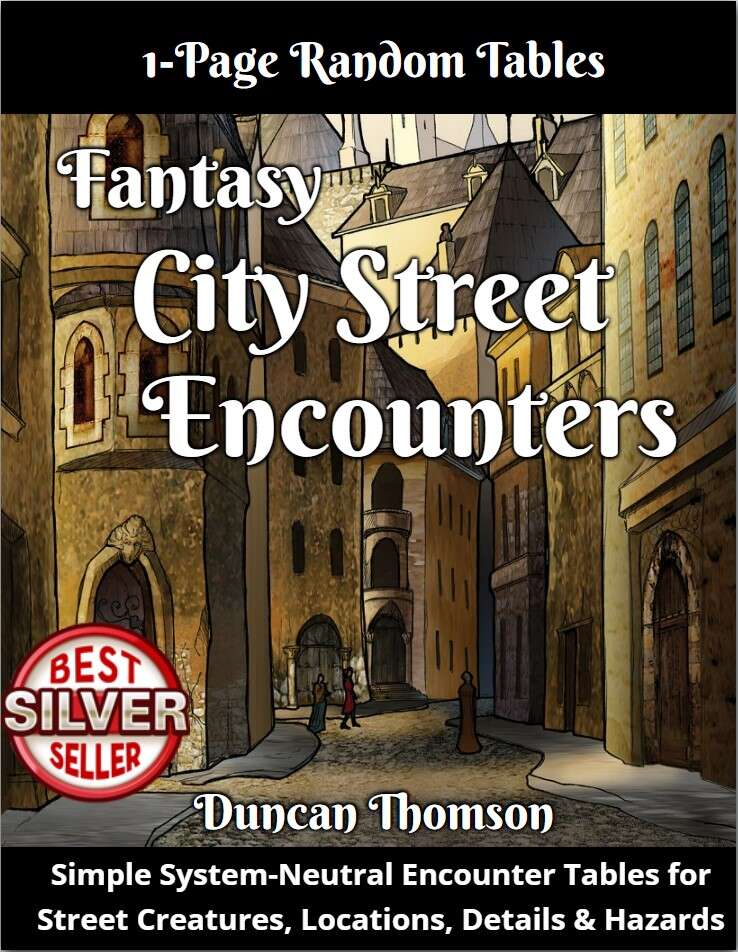 City Street Encounters - Fantasy One Page Random Tables - Chaos Gen | 1 ...