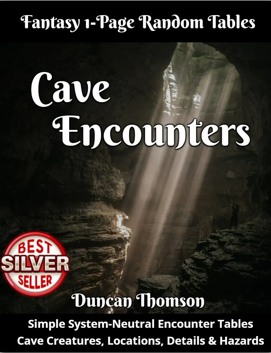 Cave Encounters - Fantasy One Page Random Tables - Chaos Gen | 1-Page ...