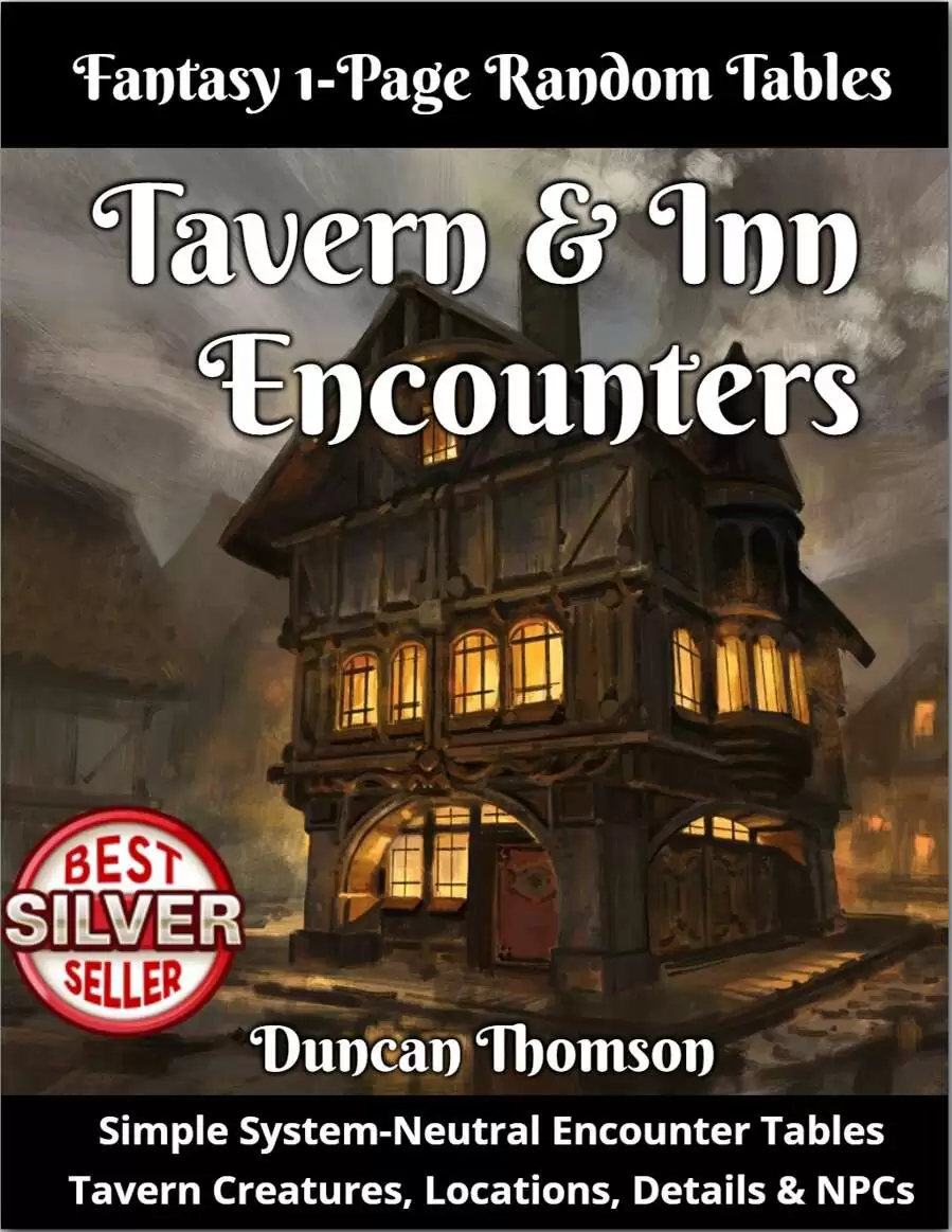 Tavern and Inn Encounters - Fantasy One Page Random Tables - Chaos Gen ...