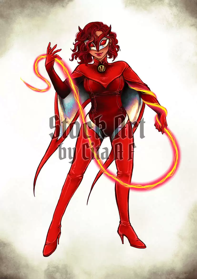 Character Stock Art: Superhero Red Lady with Whip - Cita A F | Stock ...