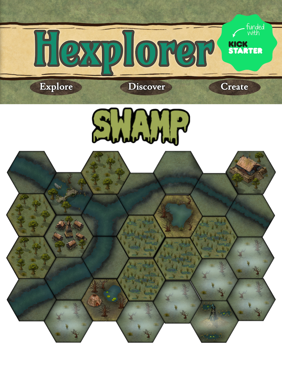 Hexplorer: Digital Hex Expansion - Swamp Biome - Headless Hydra Press ...