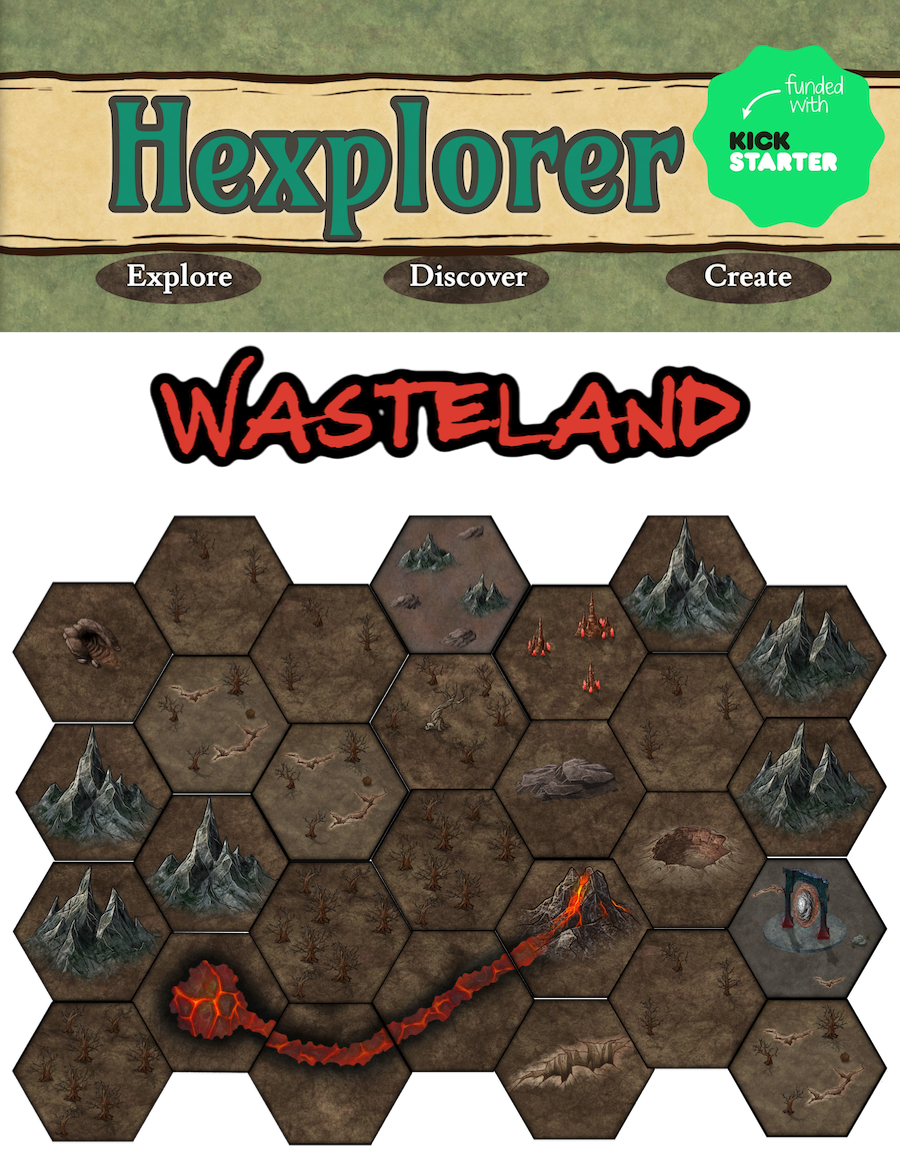 Hexplorer: Digital Hex Expansion - Wasteland Biome - Headless Hydra Press | DriveThruRPG