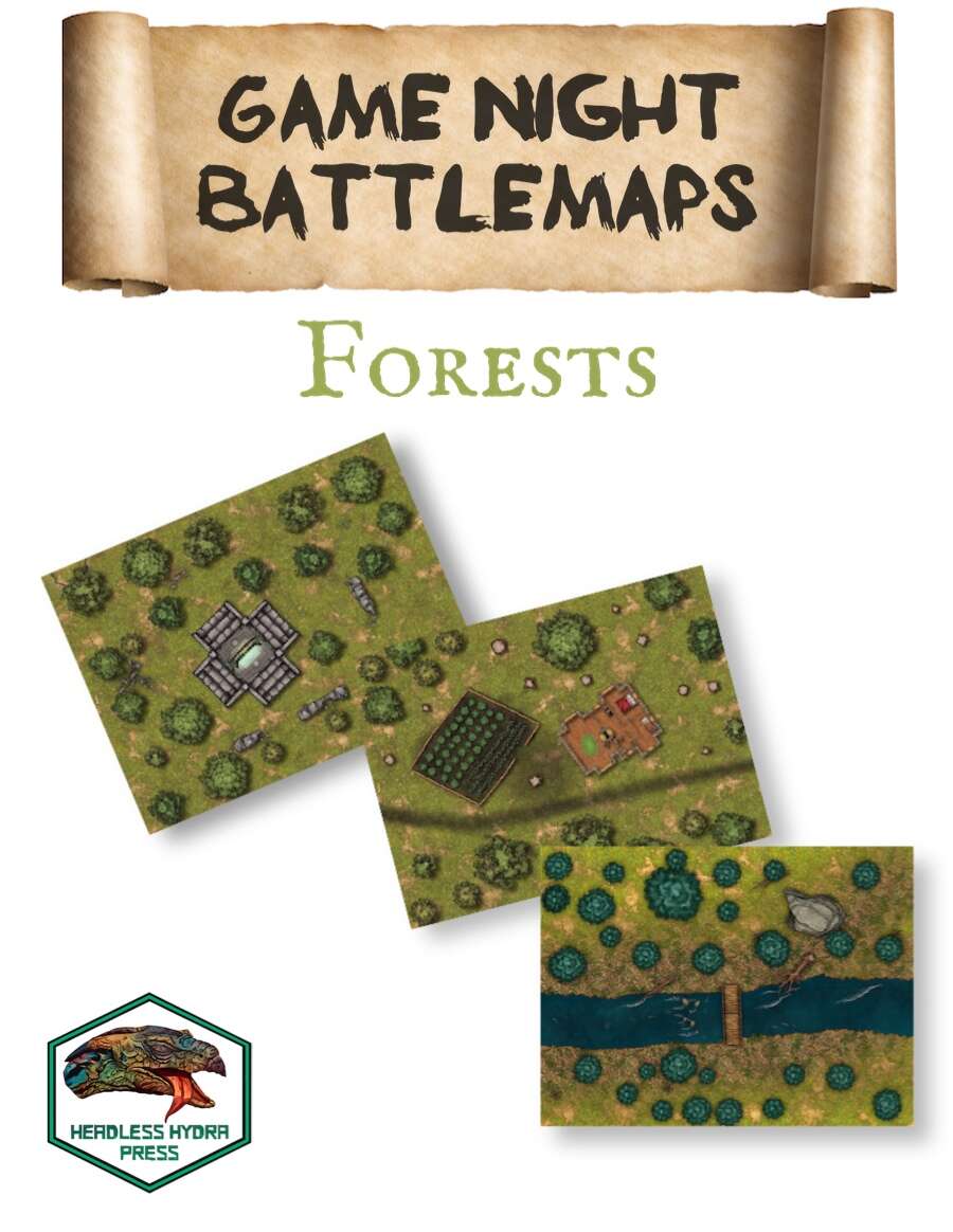 Game Night Battlemaps: Forest - Headless Hydra Press | DriveThruRPG