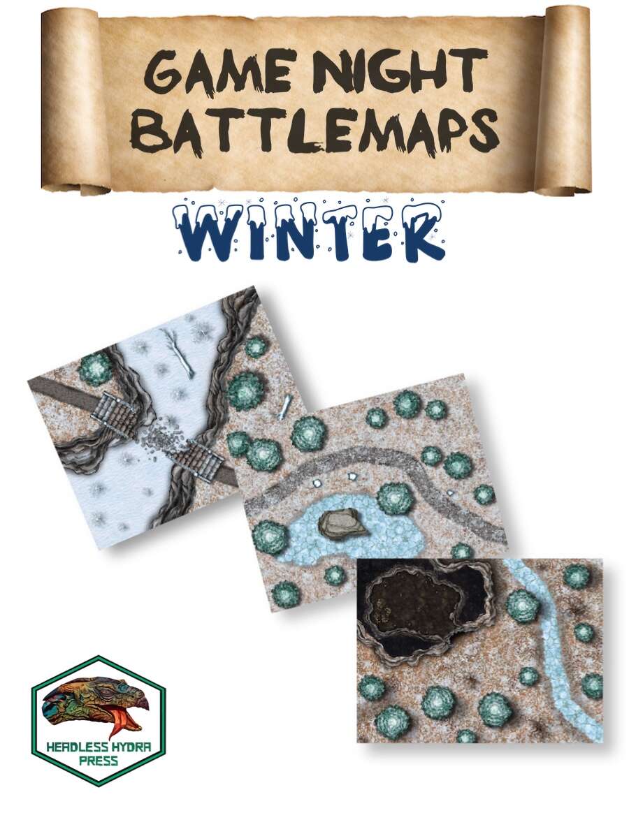 Game Night Battlemaps: Winter - Headless Hydra Press | DriveThruRPG