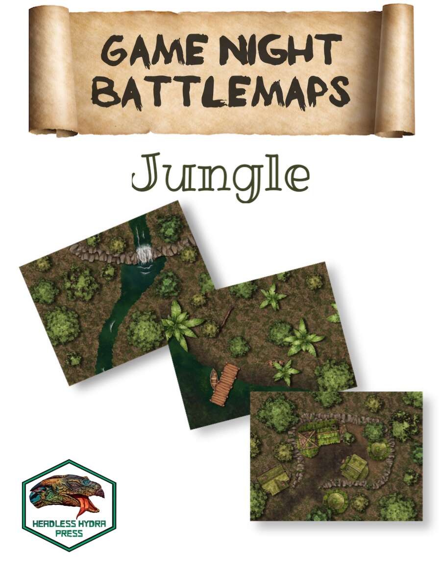 Game Night Battlemaps: Jungle - Headless Hydra Press | DriveThruRPG