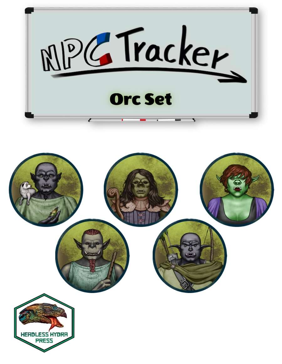 NPC Tracker: Orc Set (40 VTT Tokens) - Headless Hydra Press | DriveThruRPG