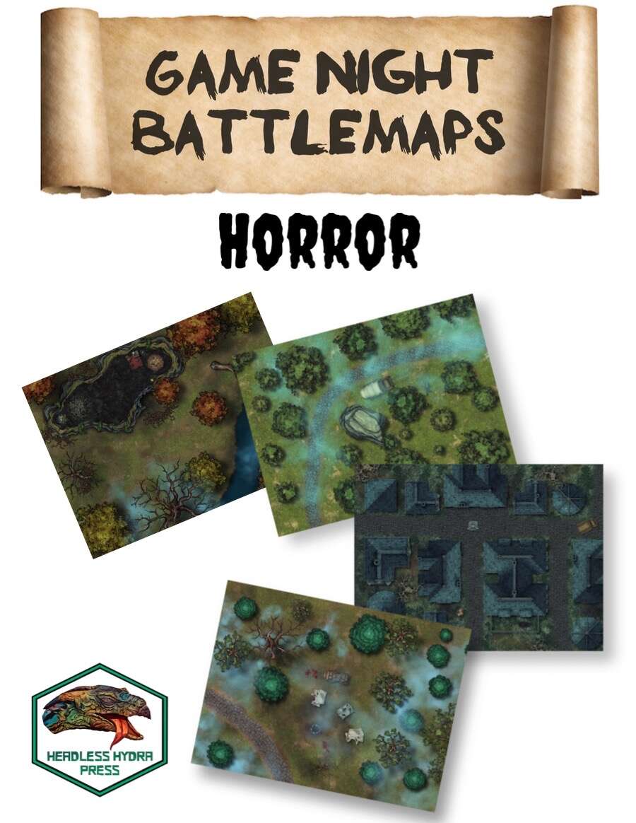 Game Night Battlemaps: Horror - Headless Hydra Press | DriveThruRPG