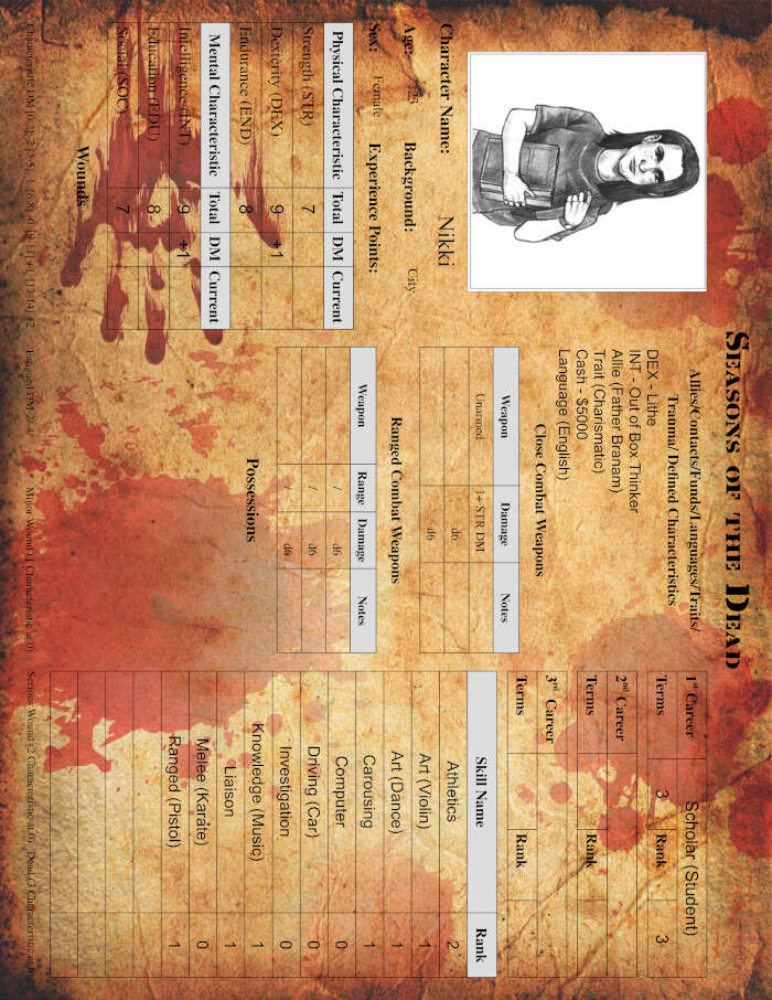 Seasons of the Dead - 2d6 - Pre Generated Characters - Stormy Creations ...