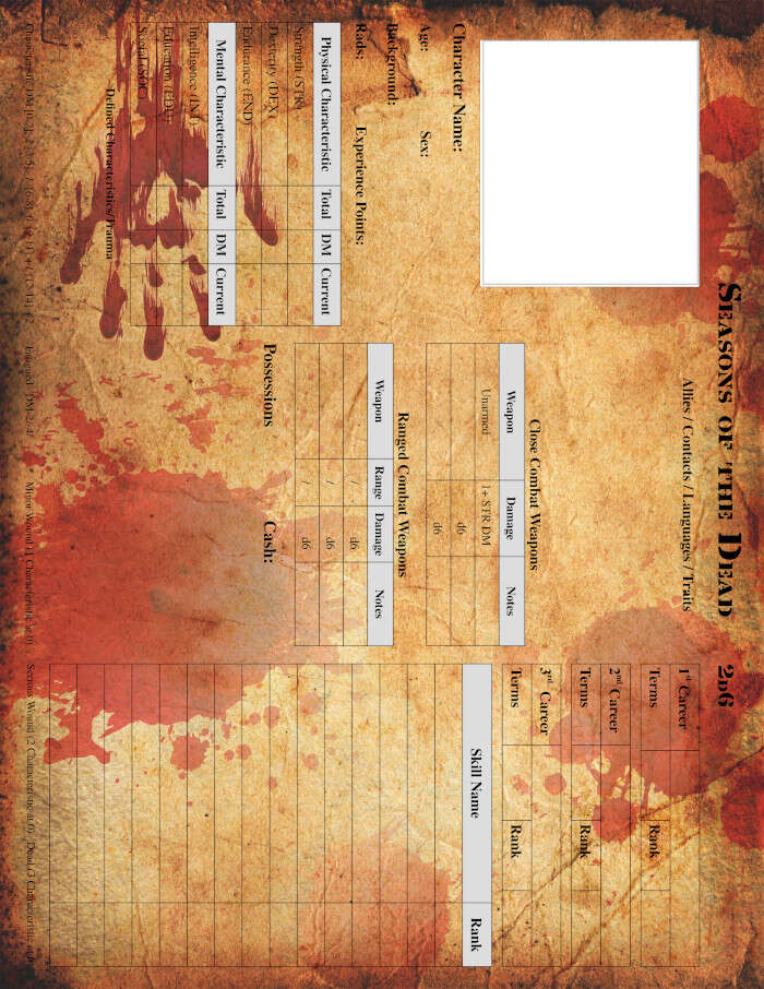 Seasons of the Dead - 2d6 - Character Sheet - Stormy Creations ...