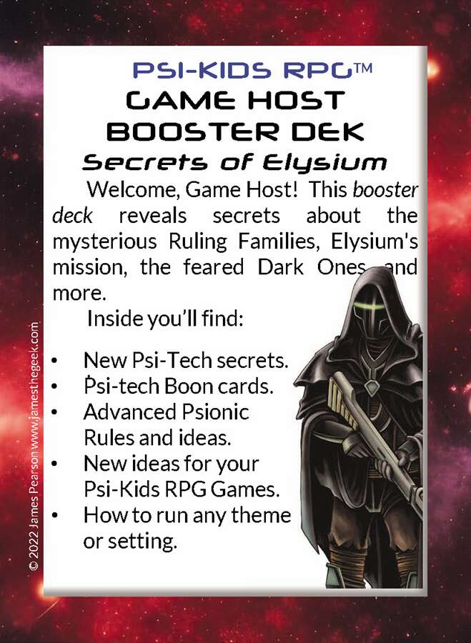 Psi-Kids RPG Game Host Deck - Secrets of Elysium - James "The Geek ...
