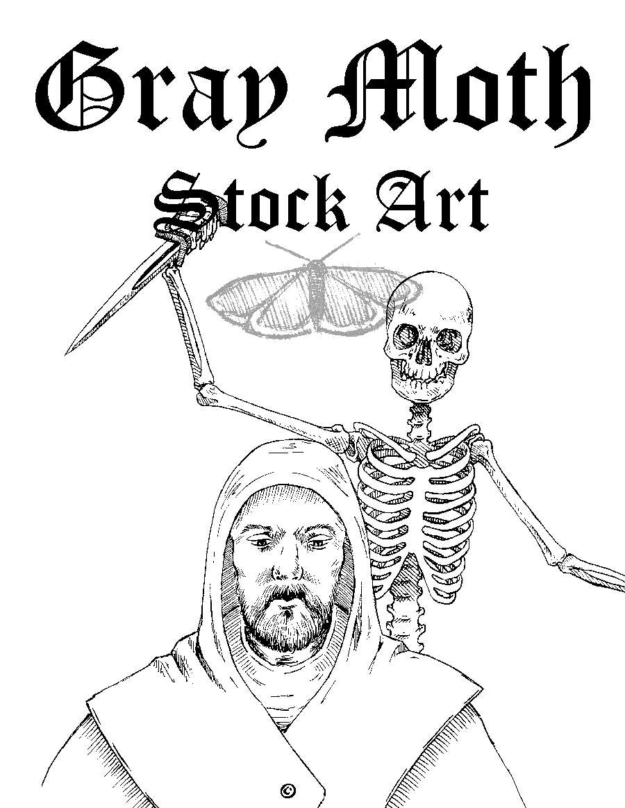 Sneaky Skeleton - RPG Stock Art - Gray Moth | DriveThruRPG