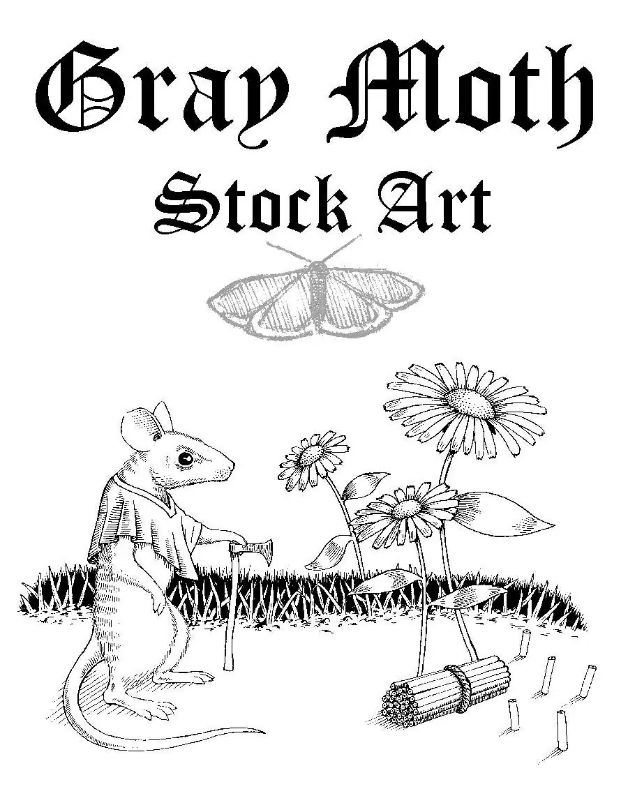 Mouse Lumberjack - RPG Stock Art - Gray Moth | DriveThruRPG